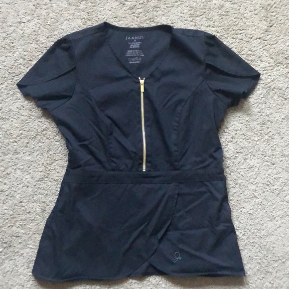 Jaanuu | Tops | Rare Jaanuu Black Small Tulip Top Scrubs | Poshmark